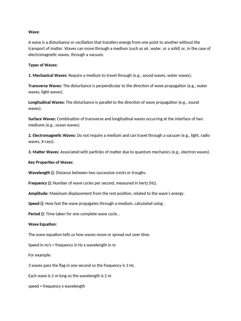 Understanding Waves: Types and Properties | PDF