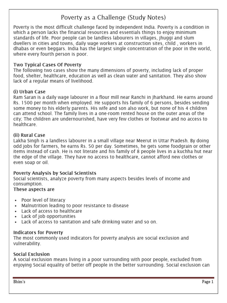 Poverty As Challenge.1725009640 | PDF | Poverty | Poverty & Homelessness