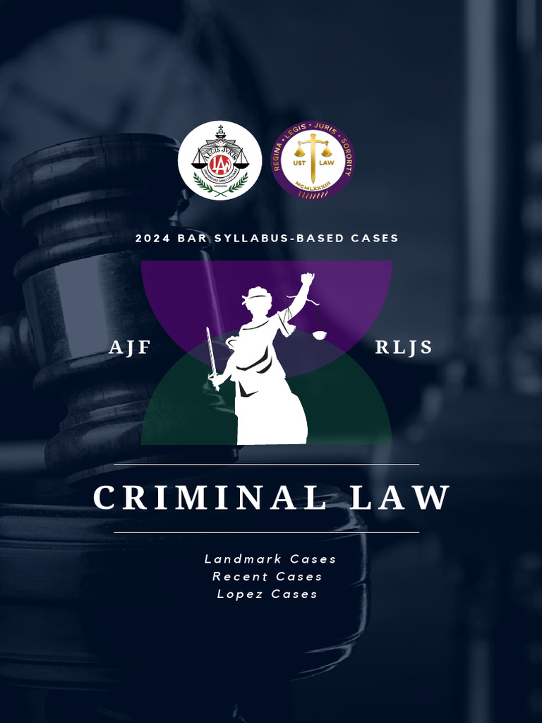 CRIMINAL LAW (AJF X RLJS BAR SYLLABUS BASED CASES) | PDF | Ex Post ...