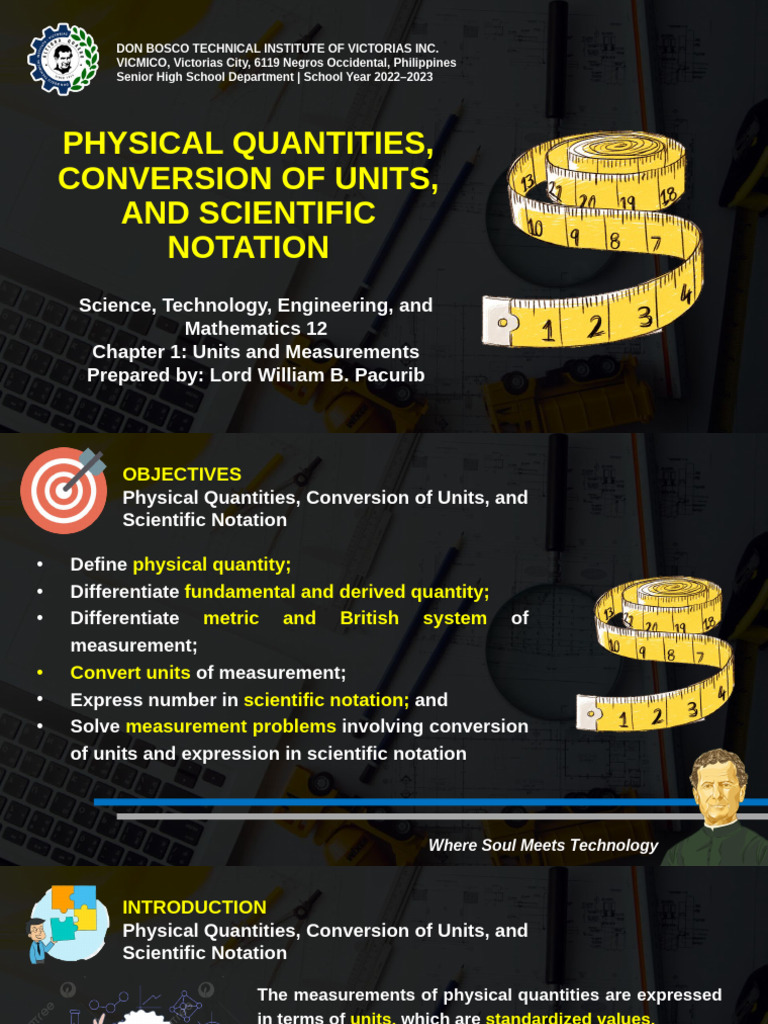 02. Physical Quantities, Conversion of Units, And Scientific Notation ...