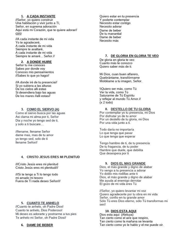 Adoraciones Canciones | PDF | Cristo (título) | Amor