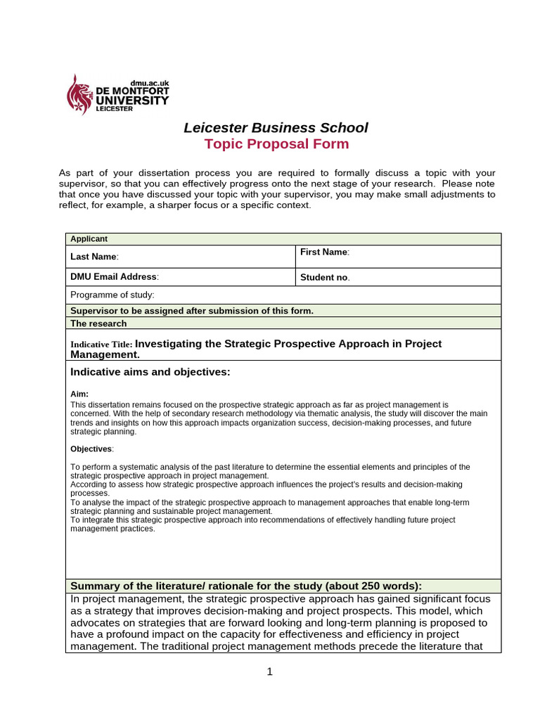 Topic Proposal Form Azadar | PDF | Methodology | Project Management