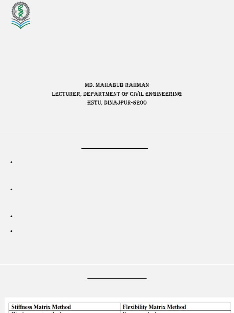 Lecture 16 Flexibility Matrix | PDF | Force | Beam (Structure)