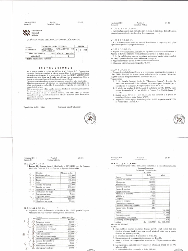 631 Modelo Exámen y Resp 04 05 2011 | PDF | Servicios financieros