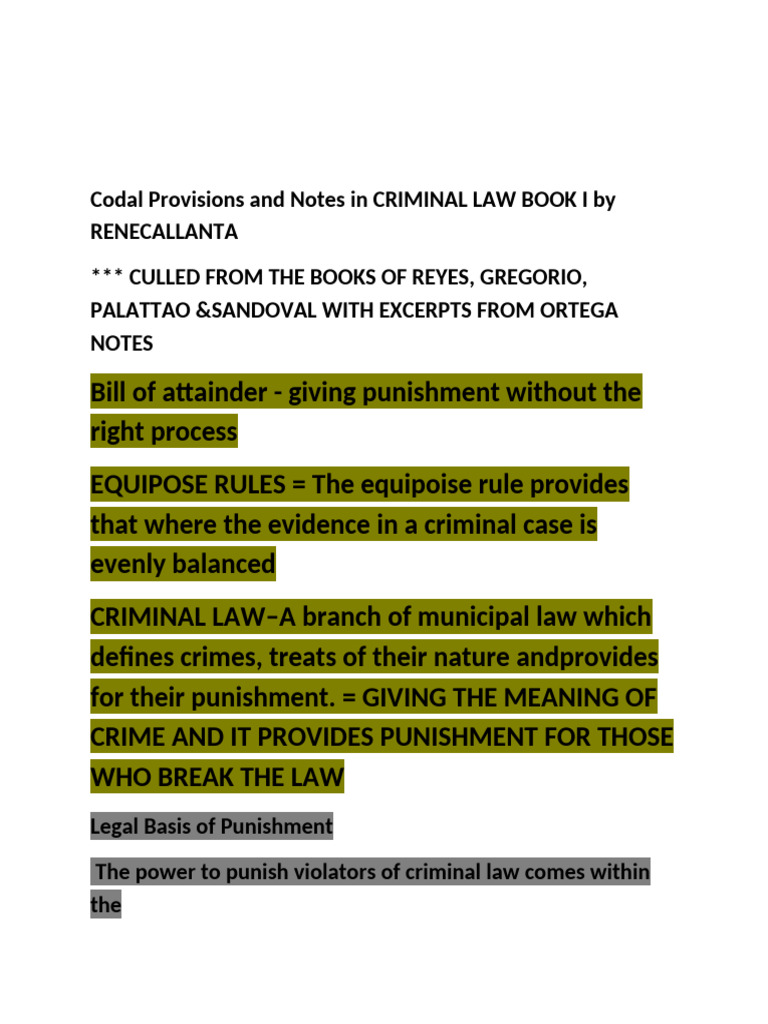 criminal law book 1 | PDF | Intention (Criminal Law) | Crimes