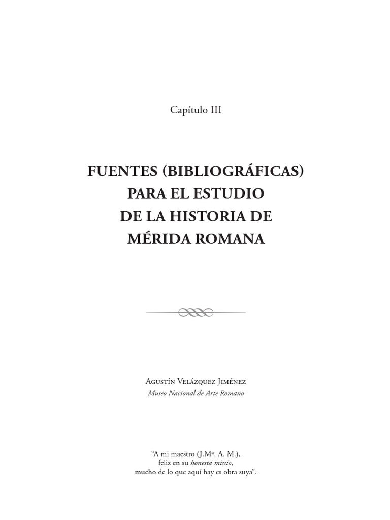 Fuentes para la Historia de Mérida Romana | PDF | imperio Romano