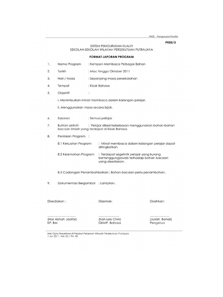 contoh laporan | PDF