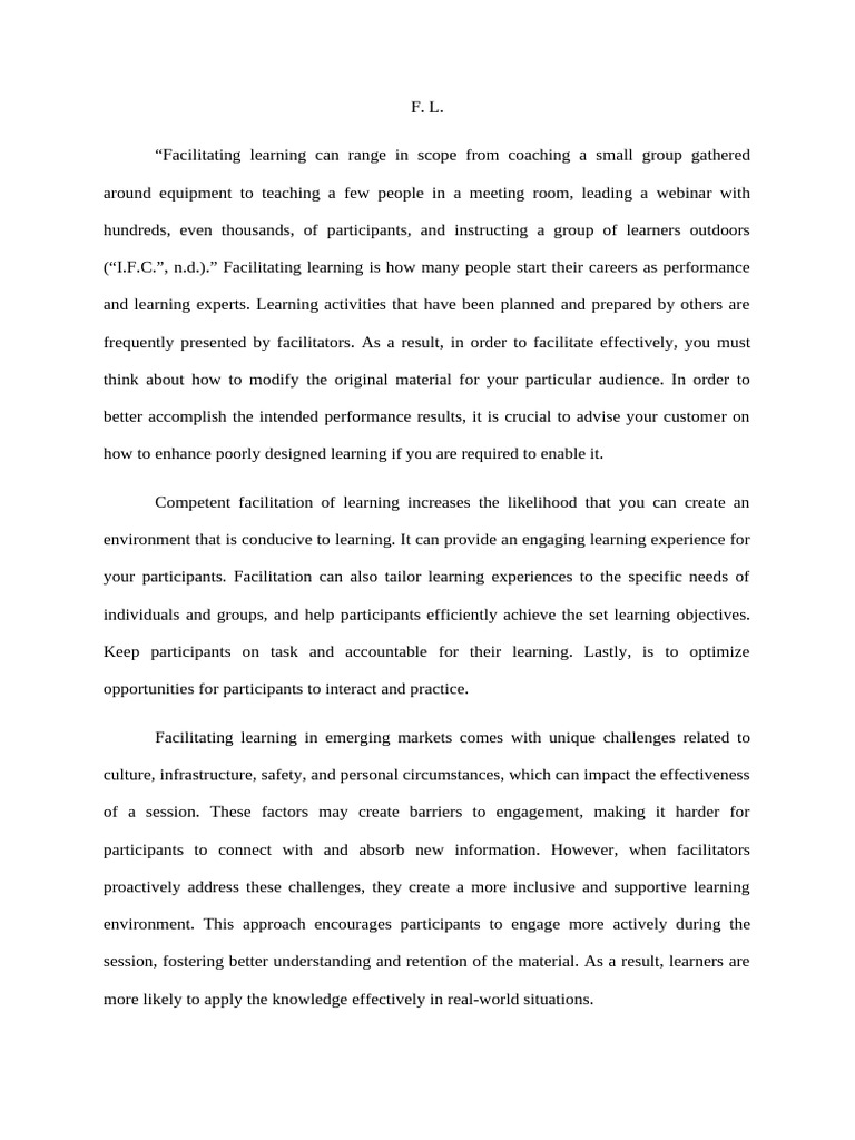 Facilitating Learning | PDF | Learning | Cognition