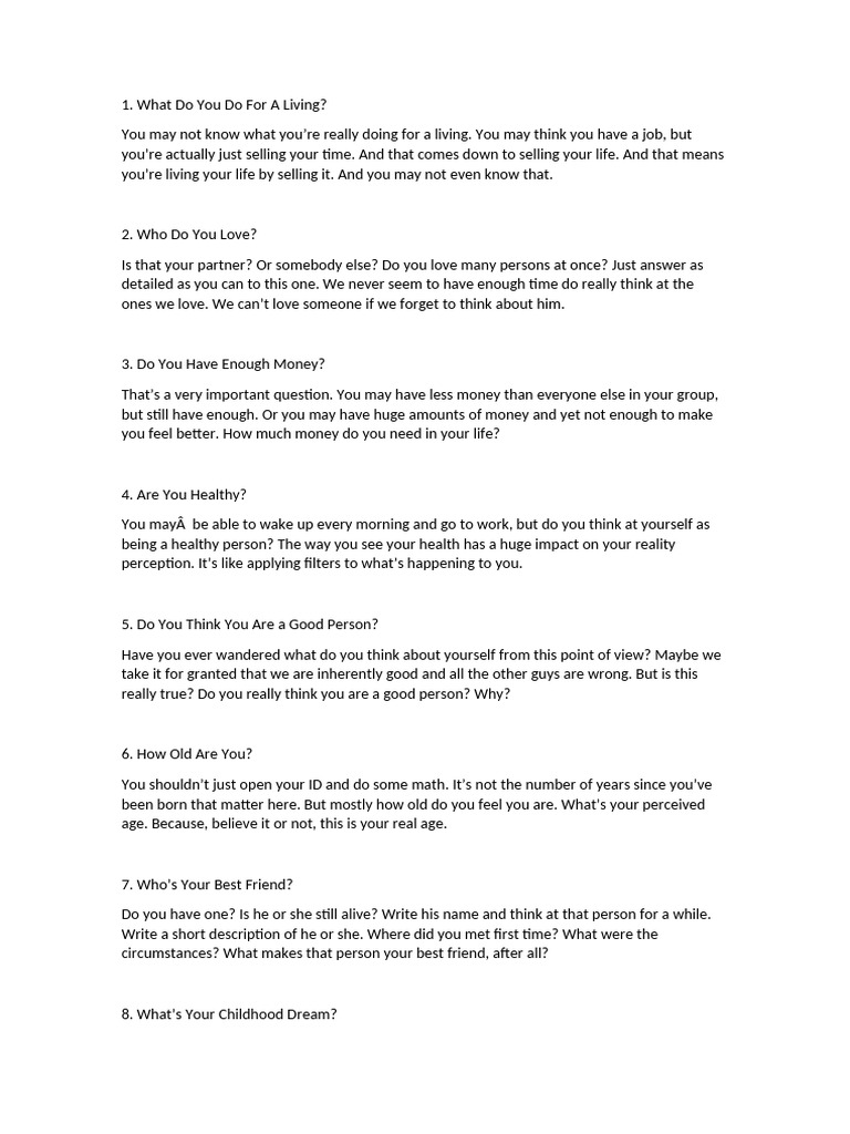 33 Questions | PDF | Thought
