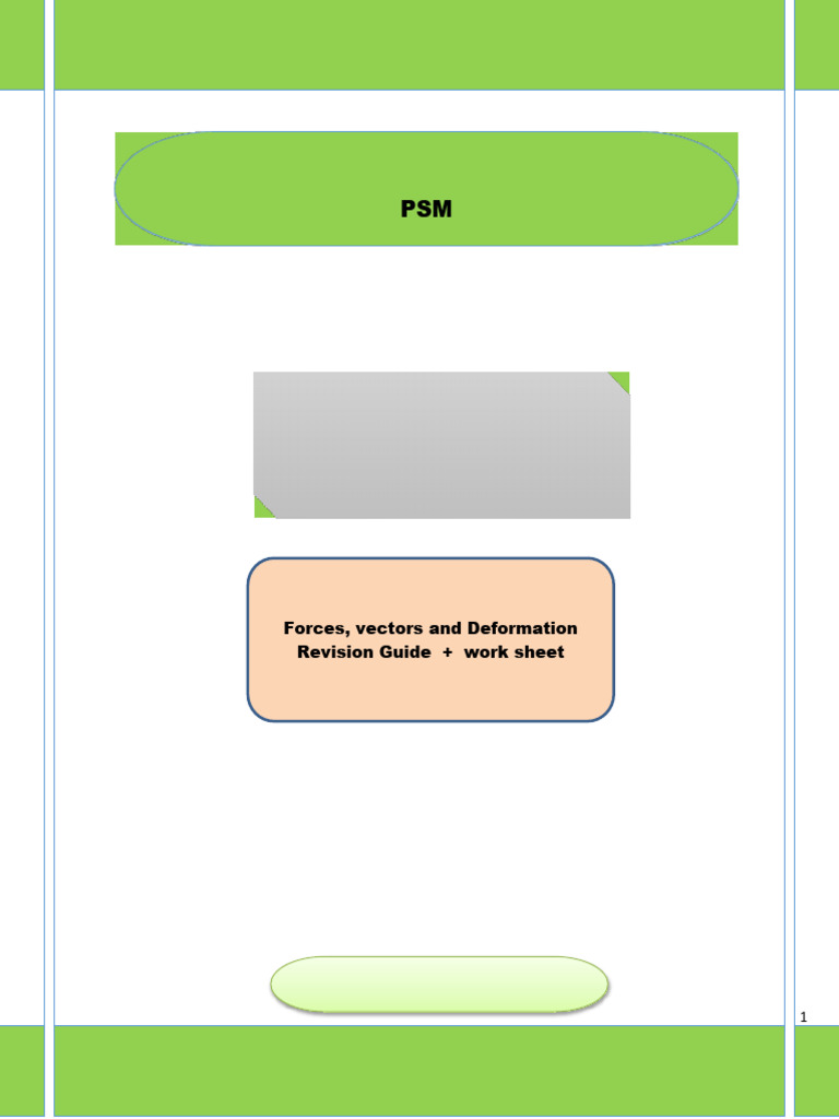 Forces + Vectors + Deformation(Igcse)WORK SHEET | PDF | Force | Acceleration