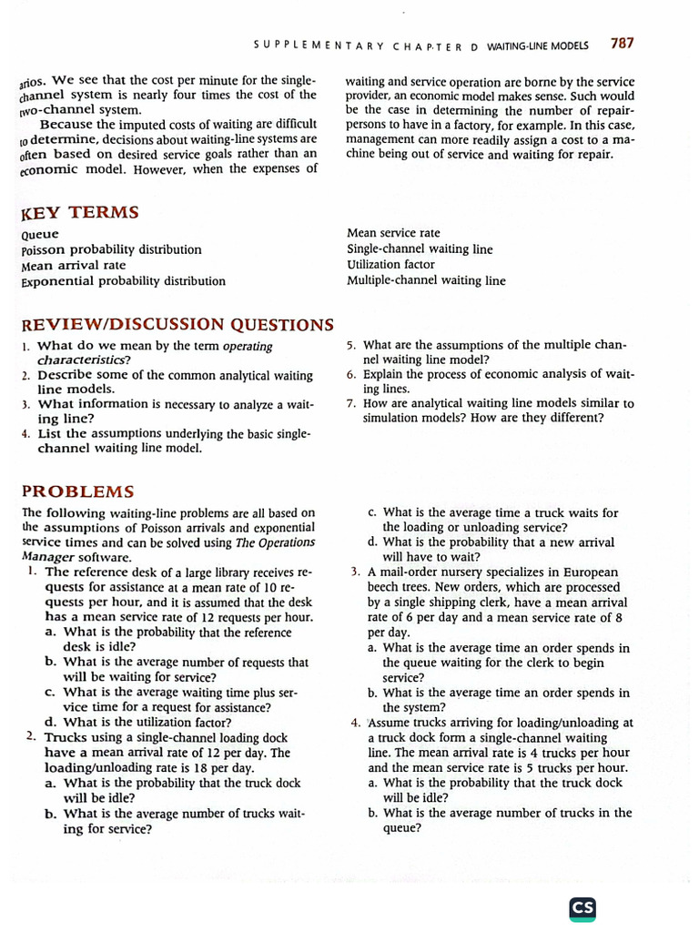 Evans Waiting Lines Problems | PDF