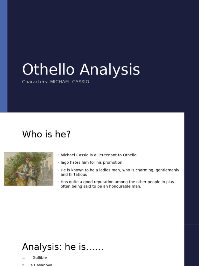 Michael Cassio: Othello Character Analysis | PDF | Othello | Iago