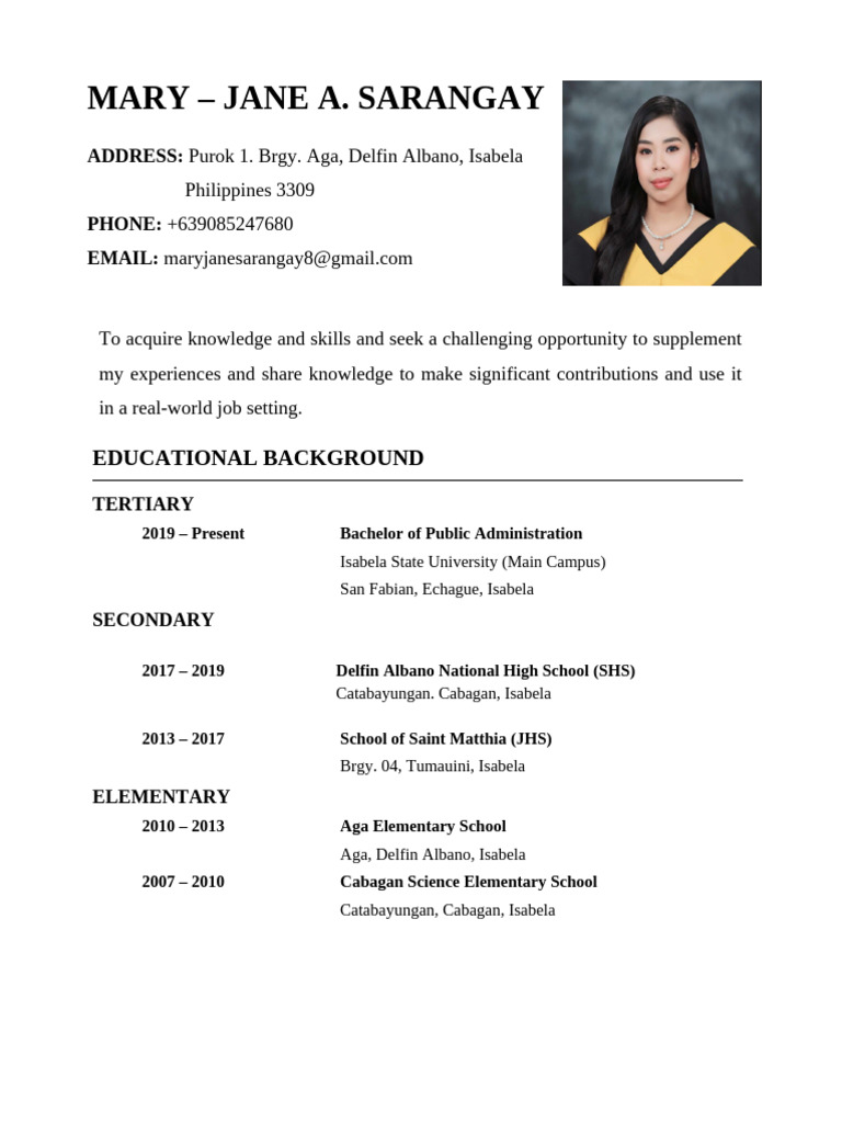 mj resume | PDF | Communication