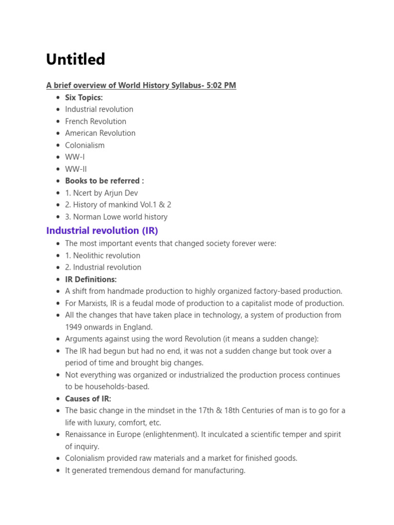 WORLD HISTORY R | PDF | Napoleon | Industrial Revolution