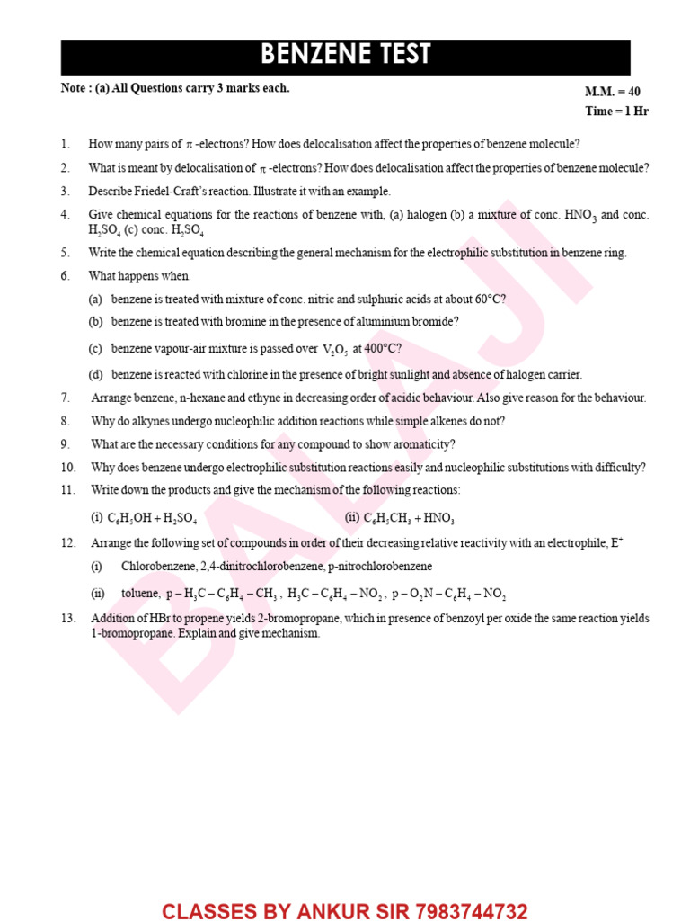 Benzene Test | PDF