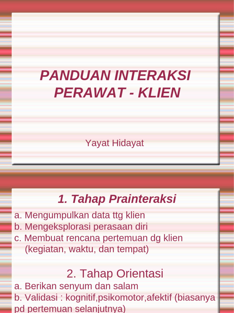 Panduan Interaksi Perawat Dan Pasien Klien | PDF