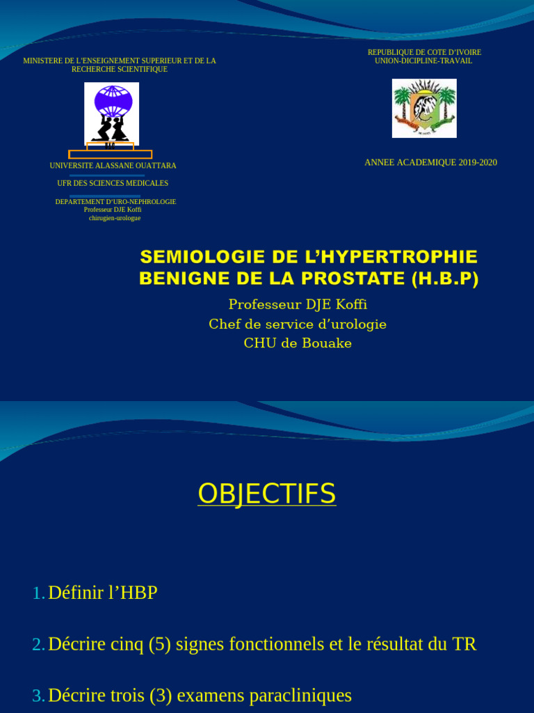 Semiologie de l'Hbp | PDF | Prostate | Urologie