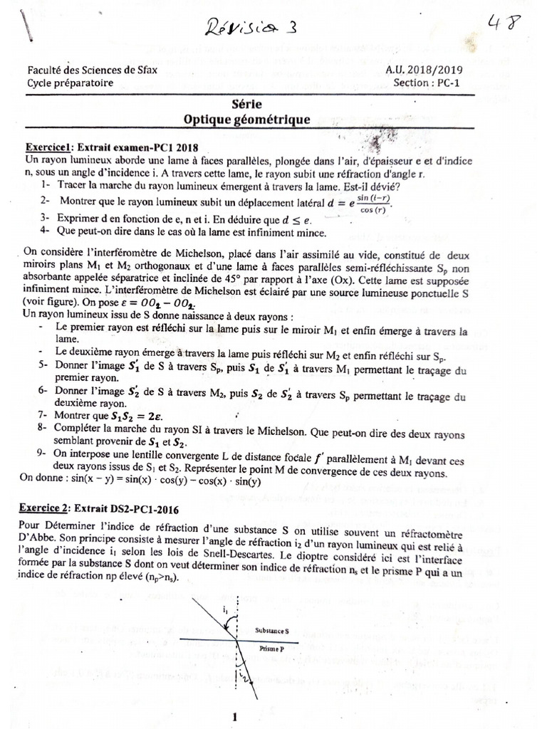 Révision 3 Optique | PDF