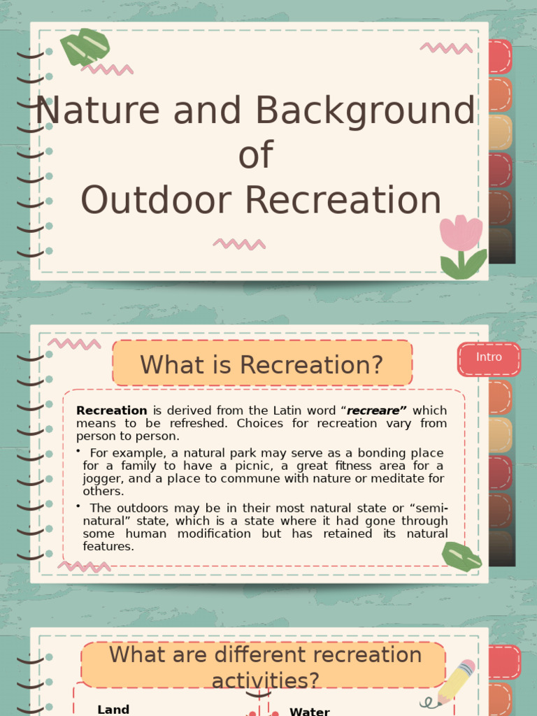 Benefits and Activities of Outdoor Recreation | PDF | Recreation ...