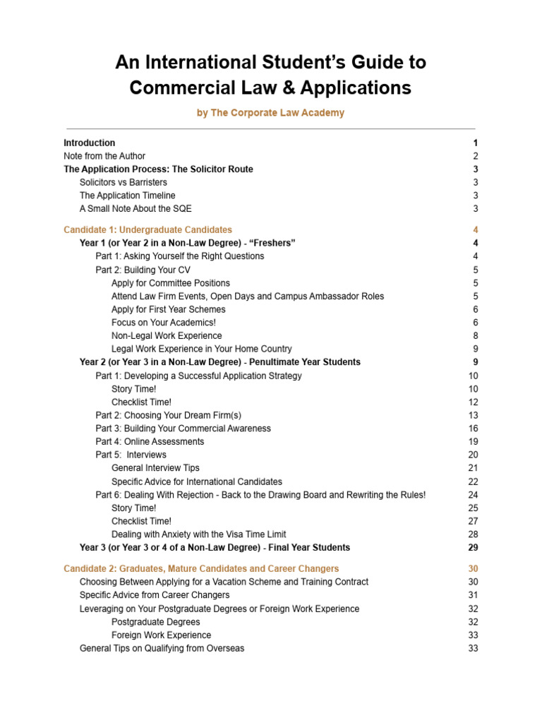 Guide For International Students To Commercial Law and Applications ...