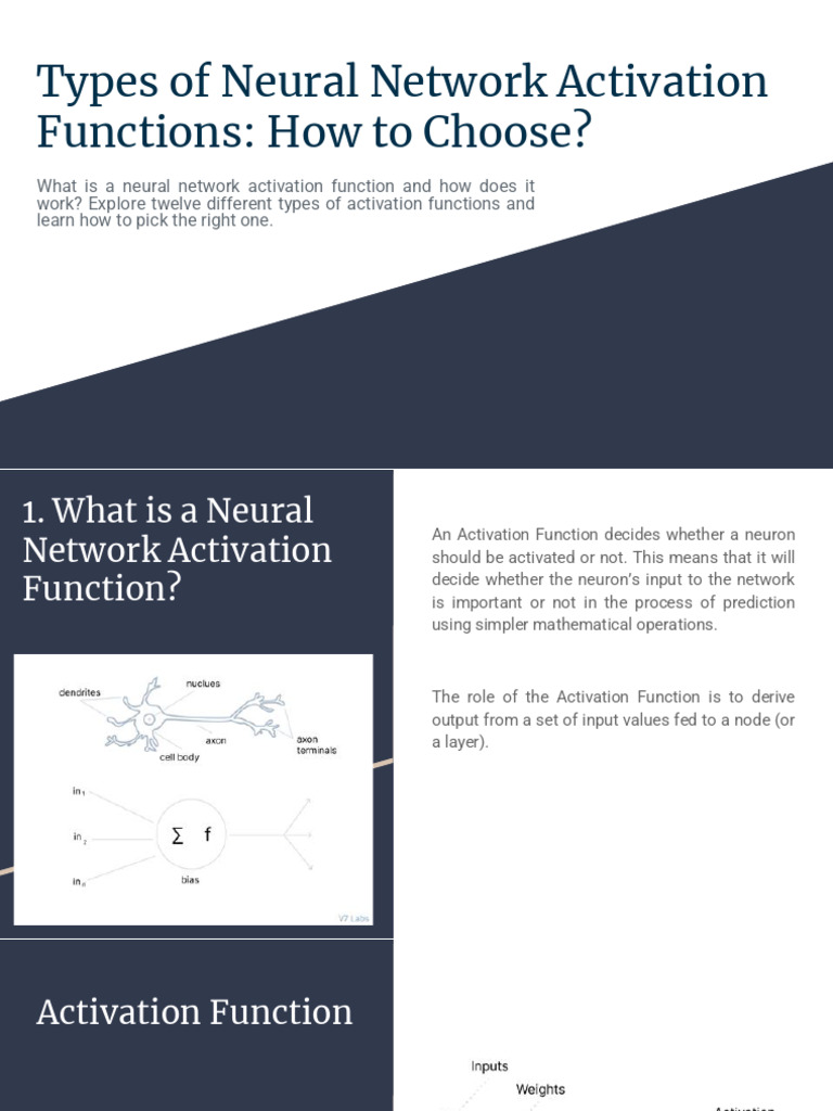 Types of Neural Network Activation Functions - How To Choose | PDF | Mathematical Analysis ...