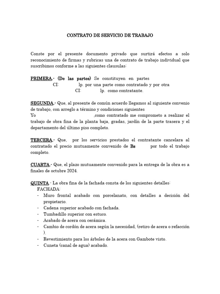 CONTRATO__TRABAJO_OBRA_FINA_FACHADA | PDF