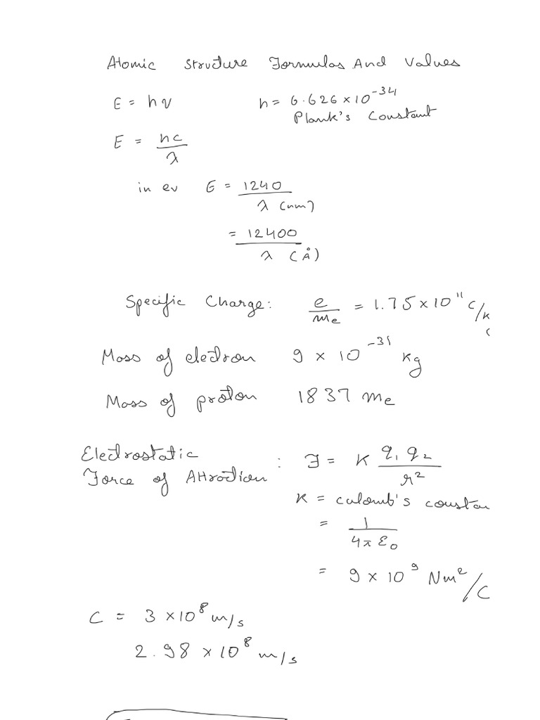 Atomic structure formulae | PDF