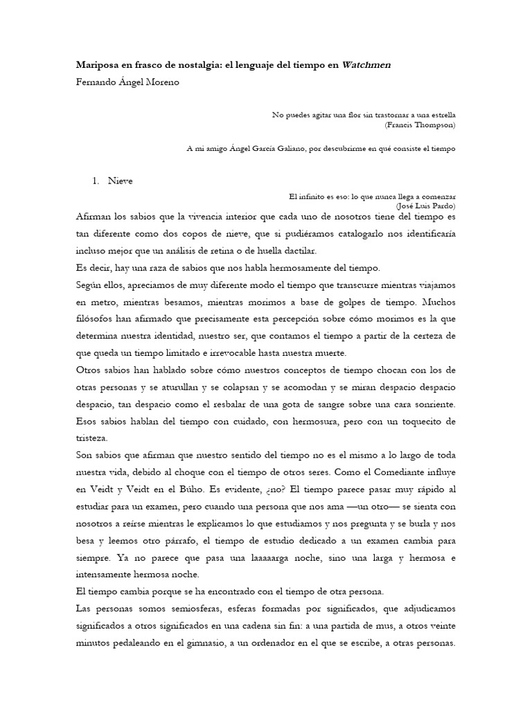 Mariposa en Frasco de Nostalgia El Lengu | PDF | Muerte | Verdad