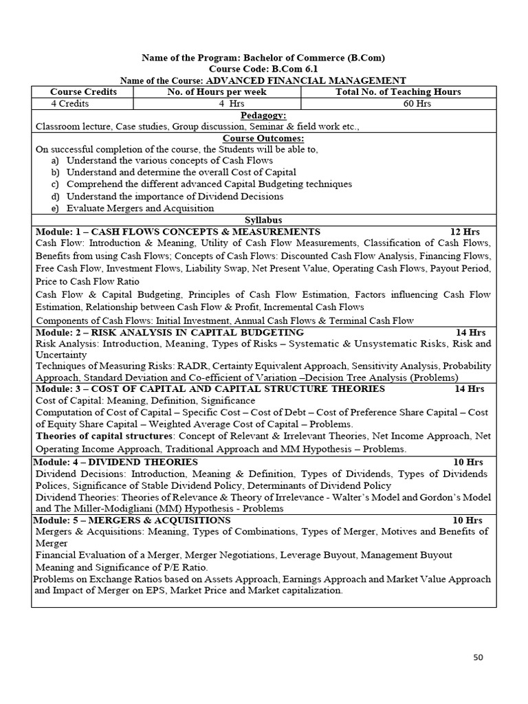 B.Com 6th Sem Financial Management Notes | PDF | Customer Relationship ...