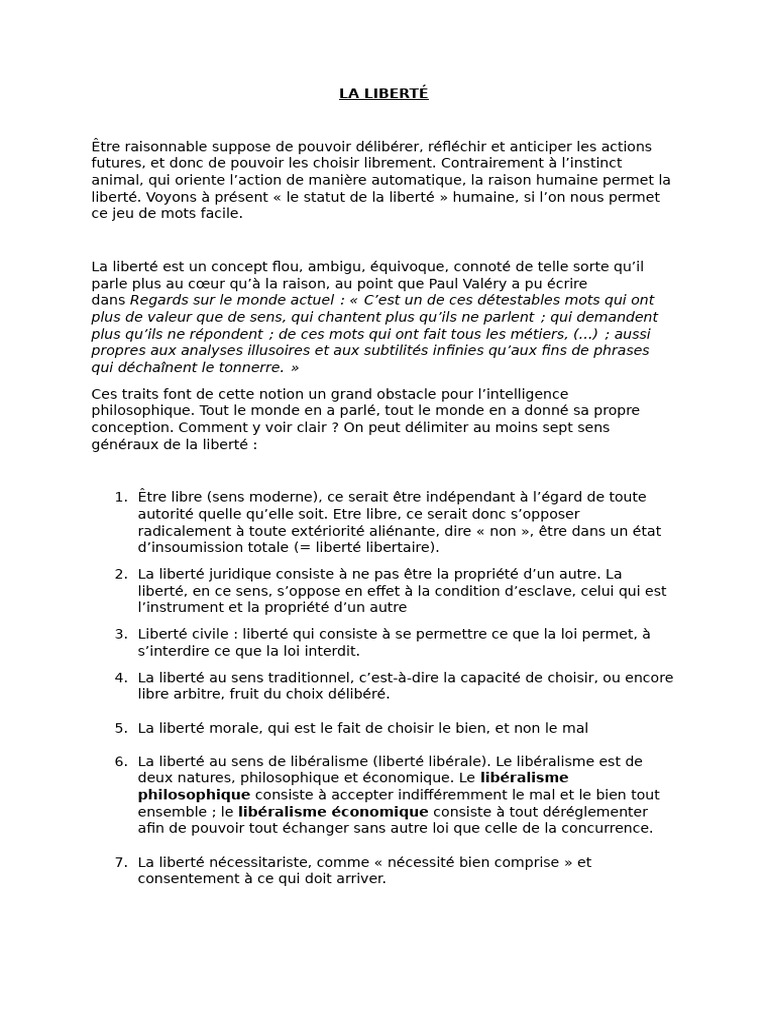 Les multiples facettes de la liberté | PDF | Liberté | Libre arbitre