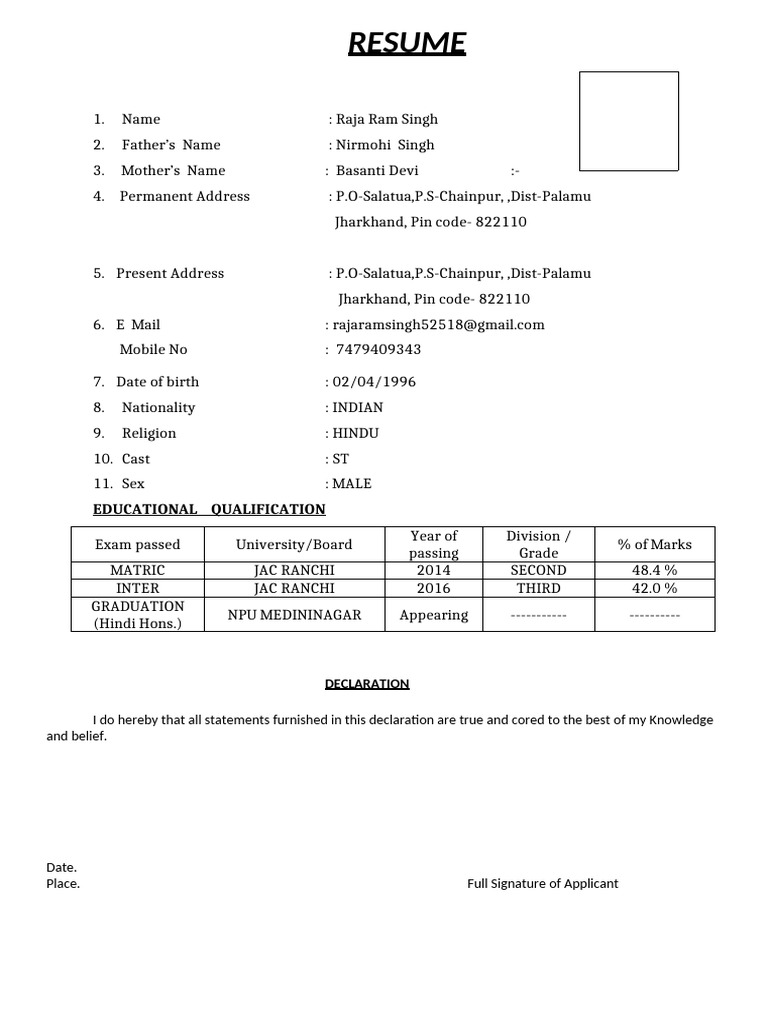 Resume Normal 3 | PDF