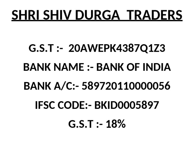Shri Shiv Durga Traders | PDF