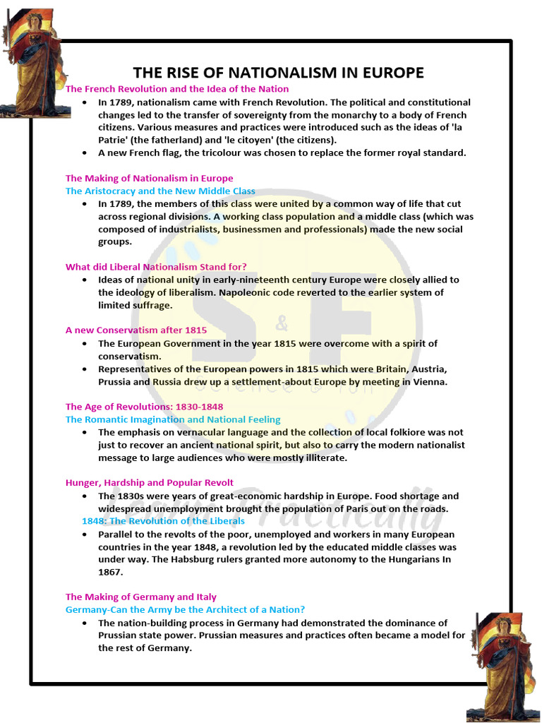 THE RISE OF NATIONALISM IN EUROPE (1) | PDF | Nationalism | French ...