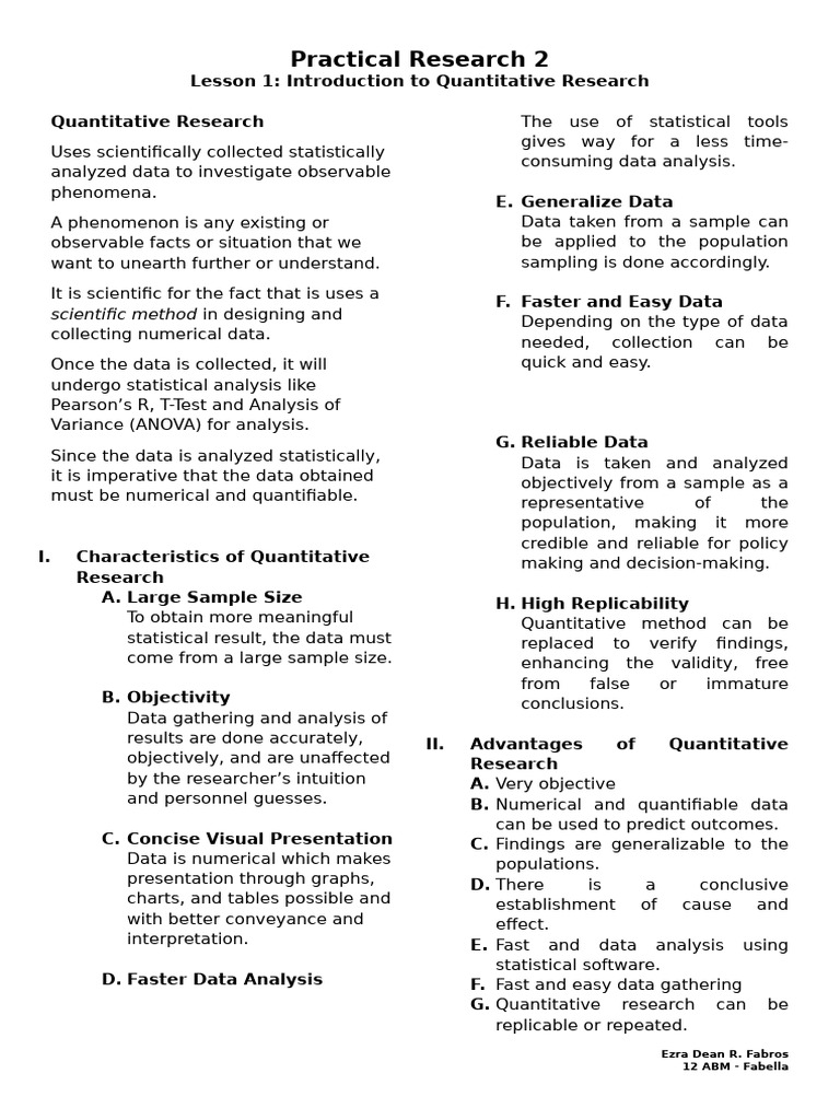 1 - Introduction To Quantitative Research | PDF | Statistics | Quantitative Research