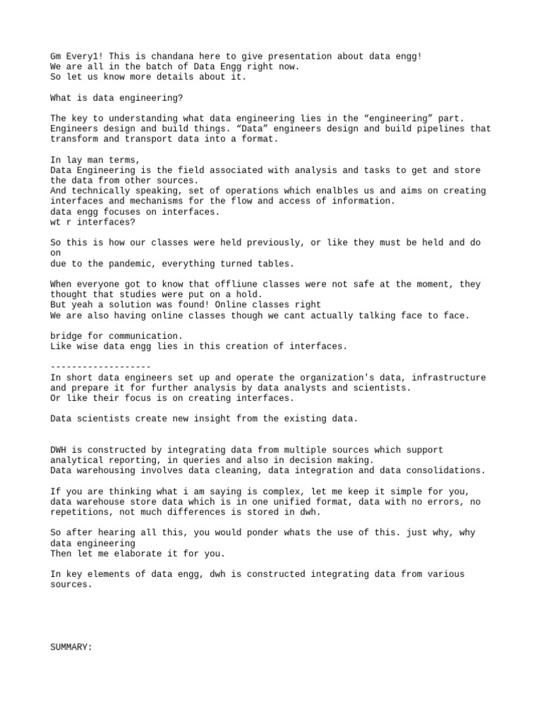 data engg | PDF | Data Warehouse | Computing