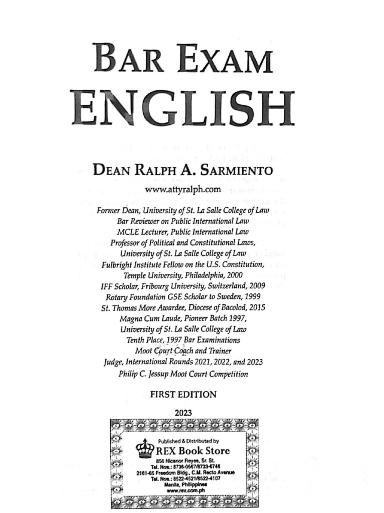 Bar Exam English | PDF
