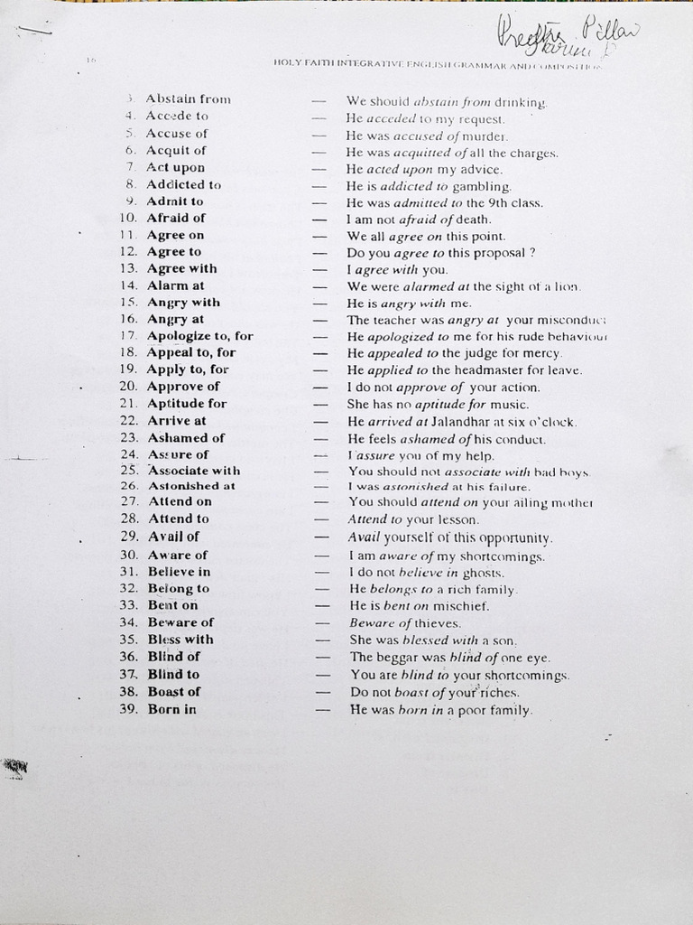 English Preposition Class 10 | PDF