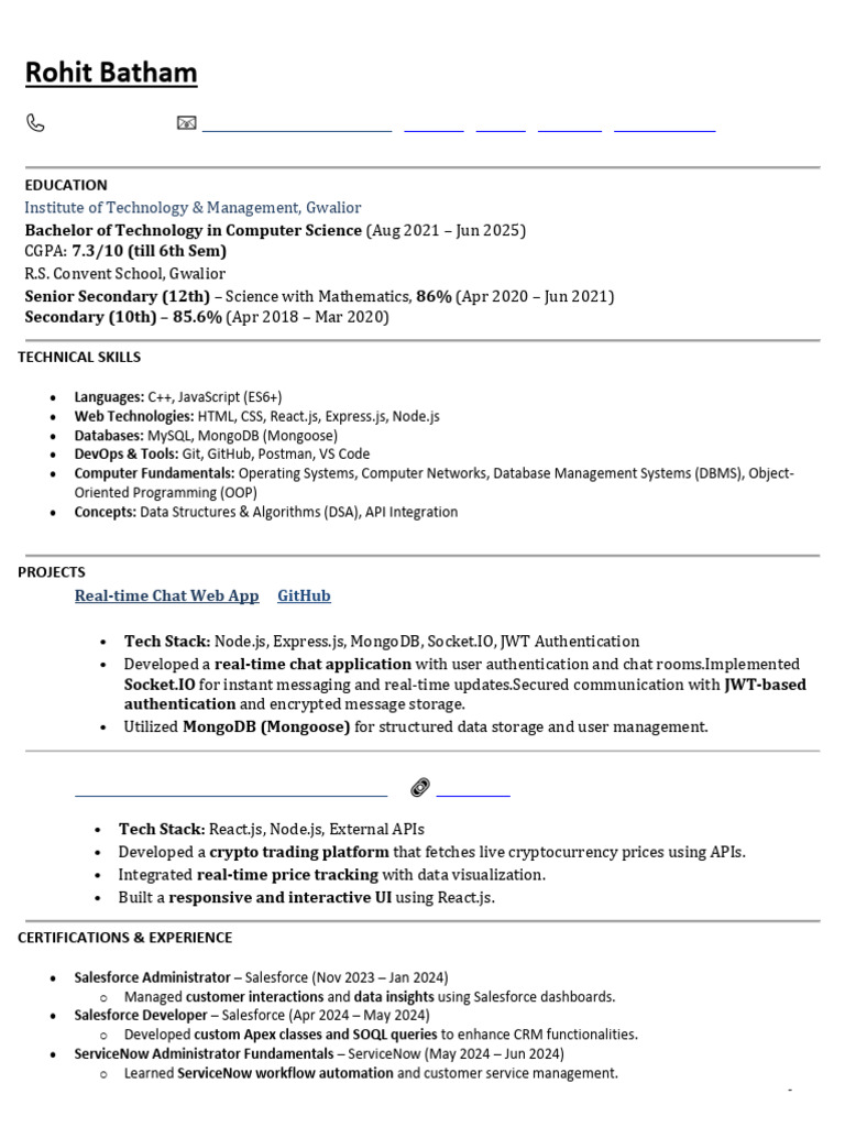 Rohit - Batham - cv1 | PDF