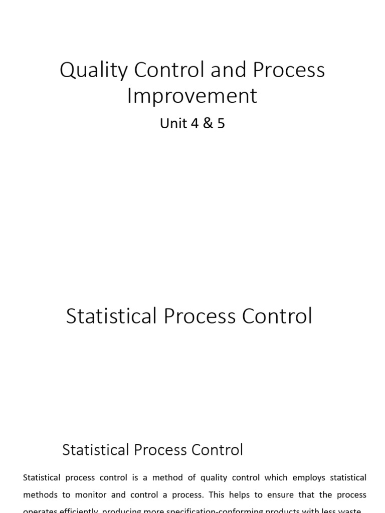 Unit 4 & 5 (OA) - Statiscal Process Control | PDF