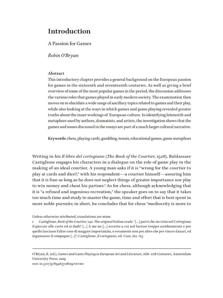 Introduction_ A Passion for Games | PDF