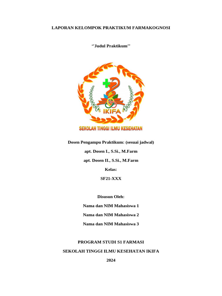 Format Laporan Kelompok Prak Farmakognosi Ganjil 2024-2025 | PDF
