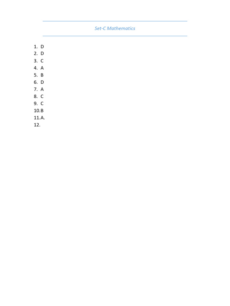 Math Set C | PDF