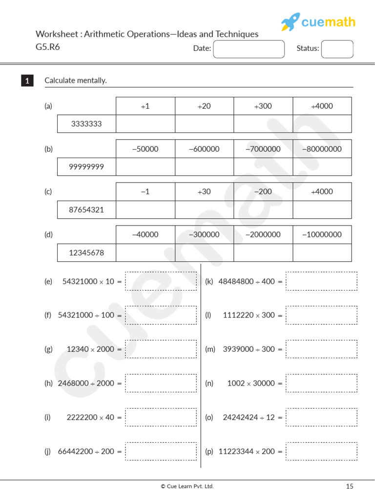 5th Grade Math Worksheet Order of Operations | PDF | Mathematics