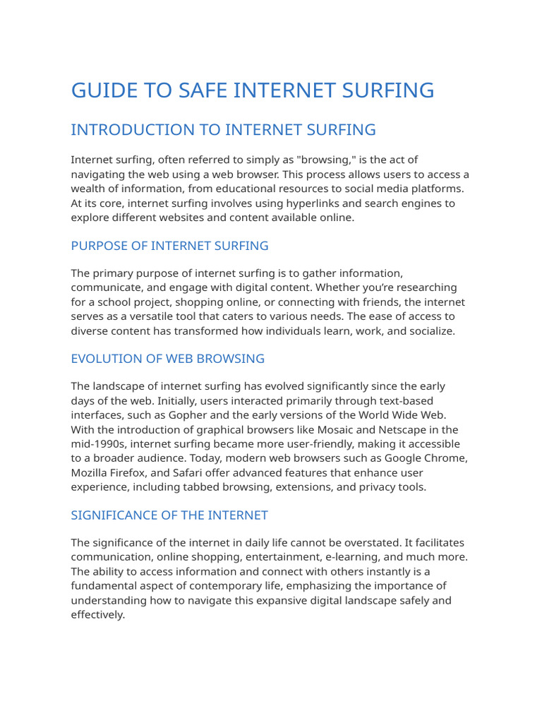Guide To Safe Internet Surfing | PDF | World Wide Web | Internet & Web