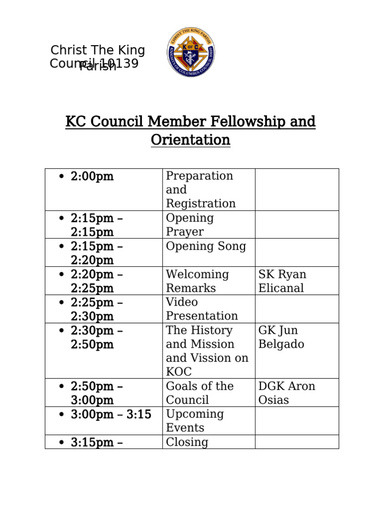 KC Council Member Orientation | PDF