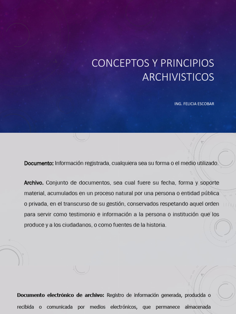 Principios Archivísticos Esenciales | PDF | Documento