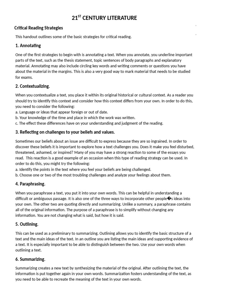 Critical-Reading-Strategies (2) | PDF | Argument | Fallacy