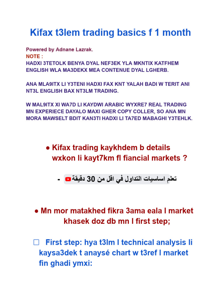 Learn Trading Basics in 1 Month | PDF | Market (Economics) | Financial Markets