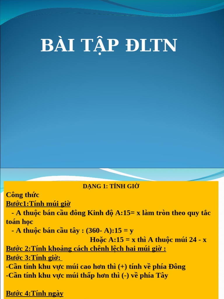 Cac Dang BT BD HSG Dia | PDF