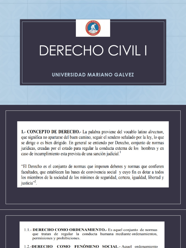 Clase 1 de Derecho Civil-1 | PDF | Codificación (ley) | Propiedad